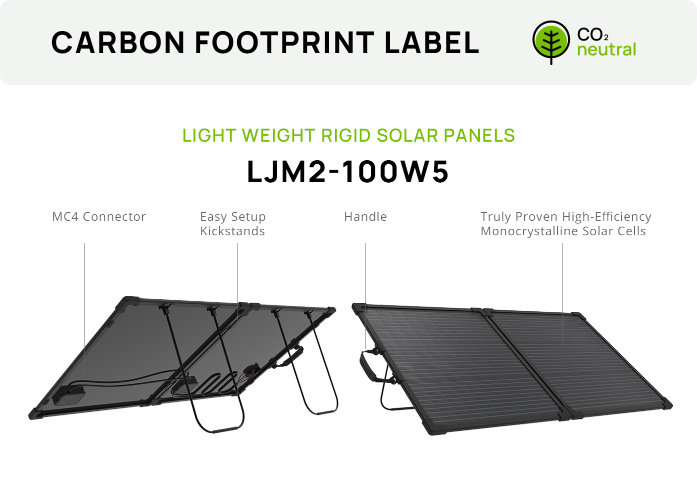 100W Lightweight Rigid Solar Panel - Letsolar