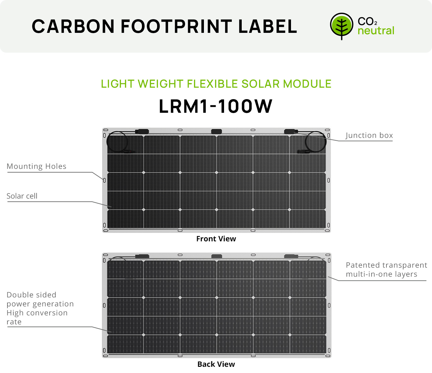 100W Light Weight Flexible Solar Module - Letsolar